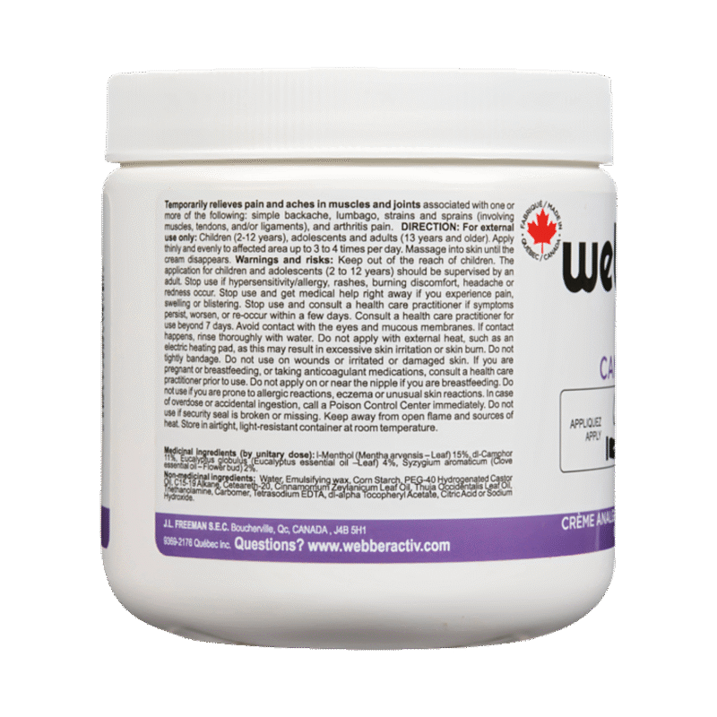 WEBBER Activ+ CAMPHOR pain relief cream – 450g